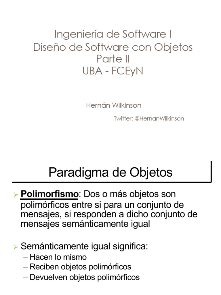 Notas de clase sobre programacion orientada a objetos II | PDF | Objeto (informática) | Lenguaje ...