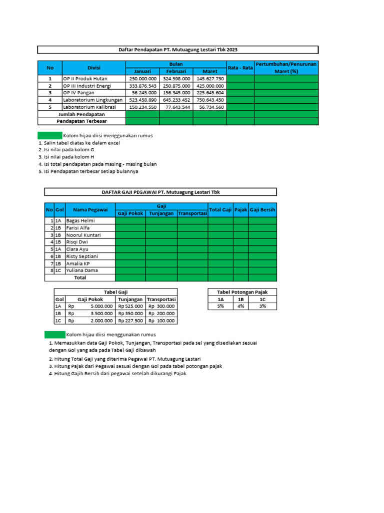 Soal Praktek Excel | PDF