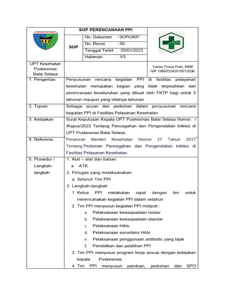 Sop Perencanaan Ppi | PDF | Pengembangan Diri | Sains & Matematika