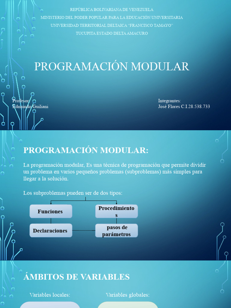 Programación Modular Jose | PDF | Variable (Matemáticas) | Función ...