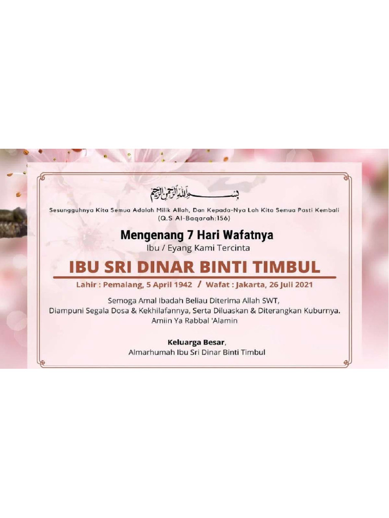 Ucapan Di Kotak Nasi 40 Hari 1 1 | PDF