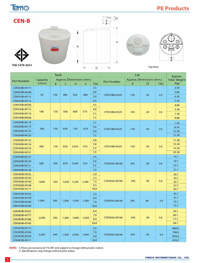TEMO Thailand LDPE Tank | PDF