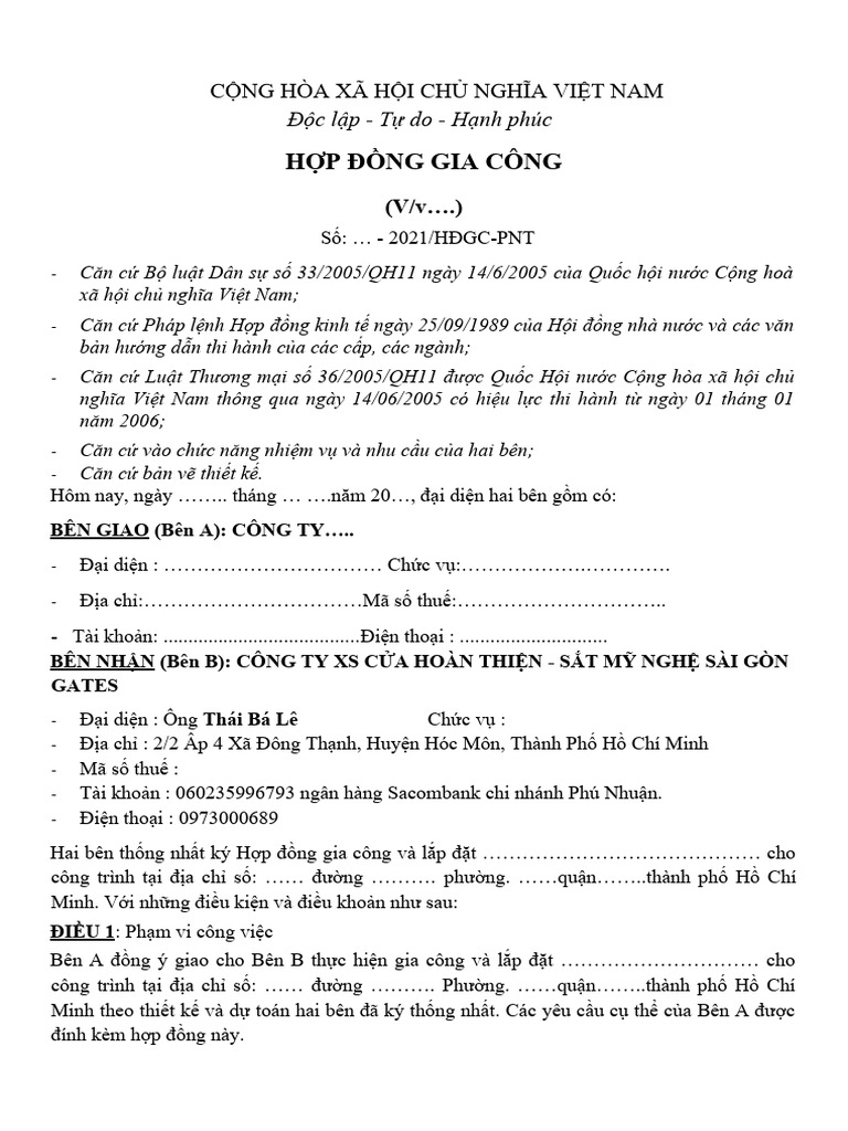 H P Đ NG Gia Công | PDF