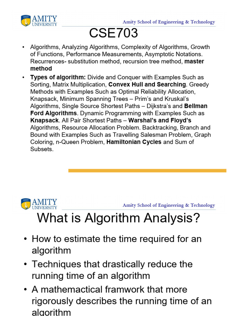CSE703 Module1 | PDF | Algorithms | Algorithms And Data Structures