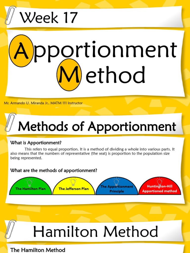 Week 17 Hamilton Method Majority Vs Plurality | PDF | Voting | Two ...