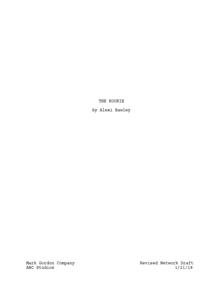 The Rookie 101 Pilot 2018 | PDF