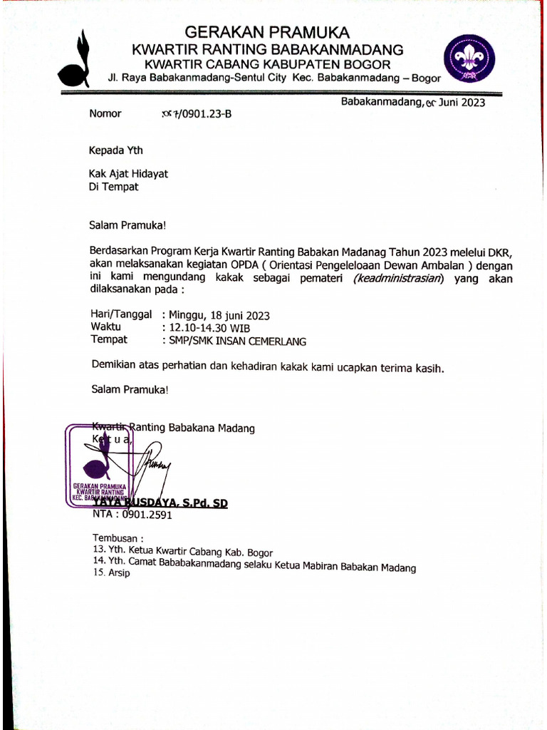 Undangan OPDA Ka Ajat | PDF