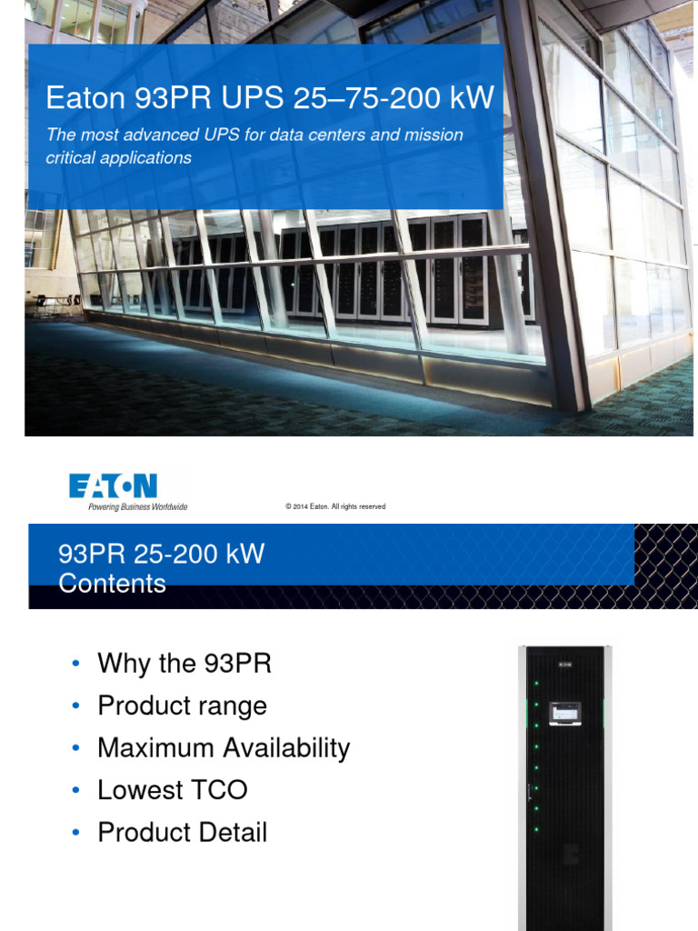 Eaton 93PR 25-75-200kW Training BL - Aug 2019 | PDF | Rectifier | Power ...
