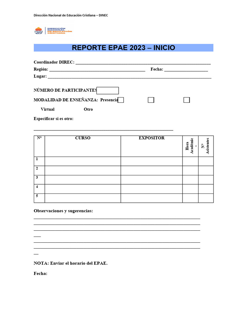Informe EPAE 2023 - DINEC | PDF
