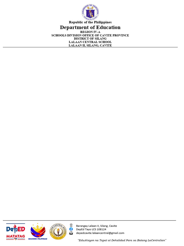 LCS PORTRAIT TEMPLATE (MATATAG & Bagong Pilipinas) | PDF