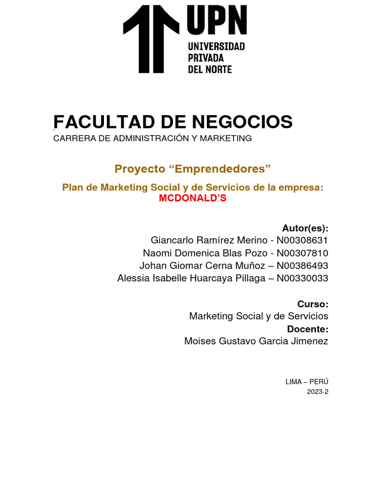 T1 Grupo 6 Marketing Social Capitulo 3 | PDF | Calidad (comercial) | Marketing