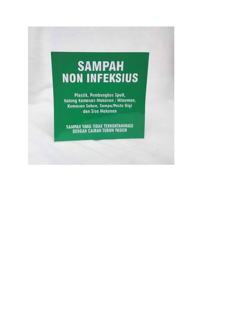 Contoh Sticker Limbah Non Infeksius | PDF