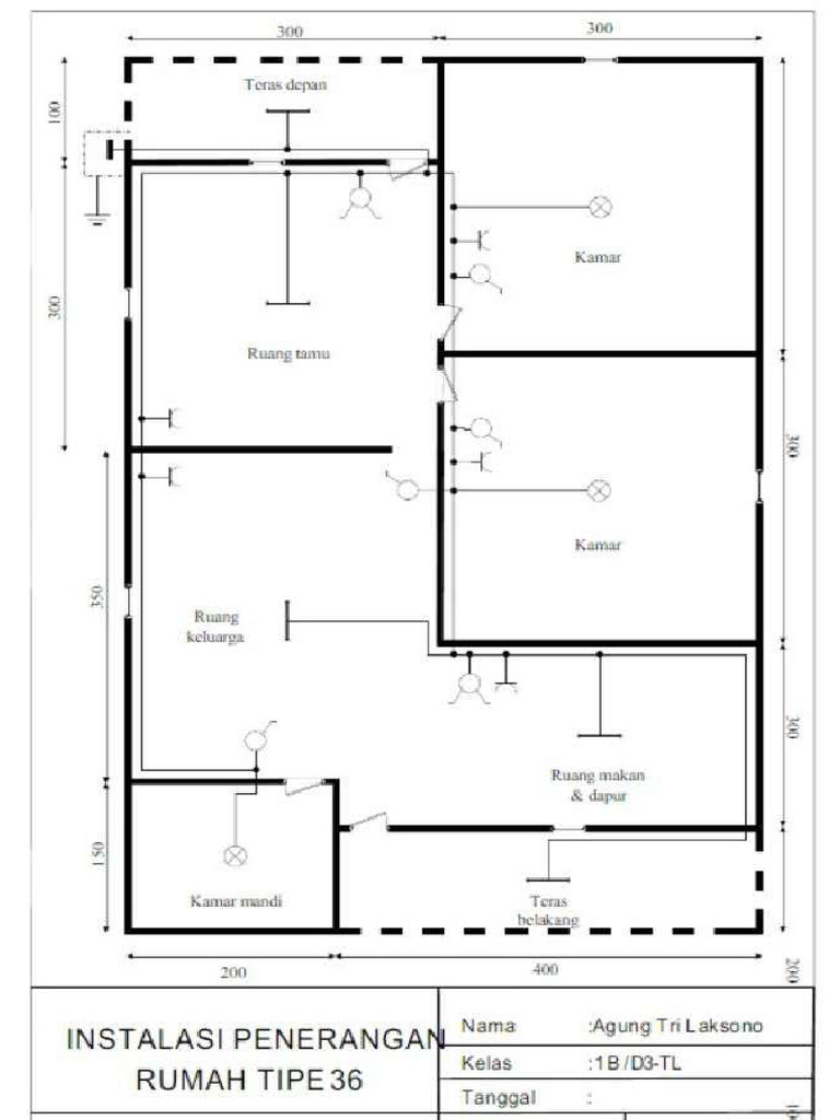 Denah Instalasi Listrik Rumah Tipe 36 | PDF