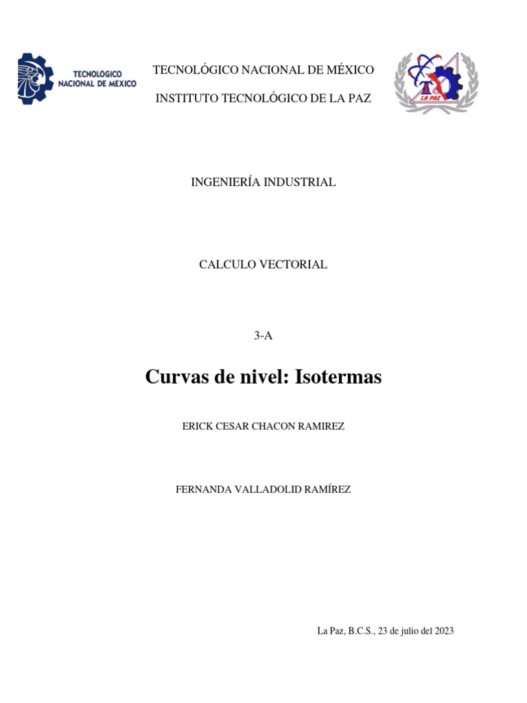 Curvas de Nivel Isotermas | PDF | Métodos y materiales de enseñanza | Ciencia y matemáticas