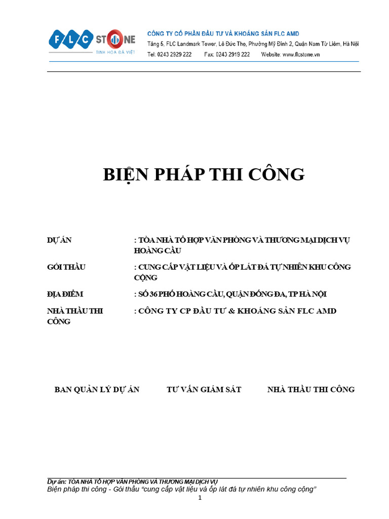 01. Thuyet minh BPTC-Hoàng Cầu1 | PDF
