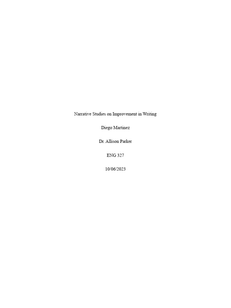 Narrative Studies On Improvement in Writing Final 1 | PDF | Literacy ...