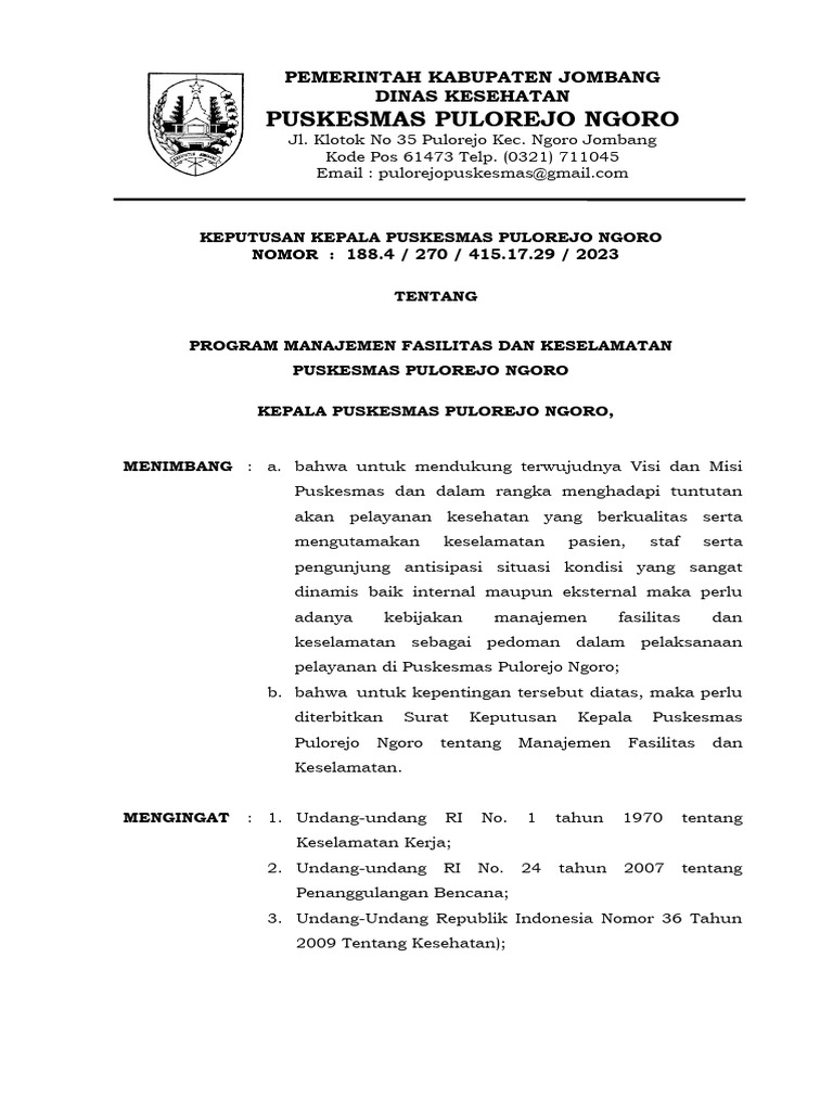 SK Penetapan Program MFK | PDF