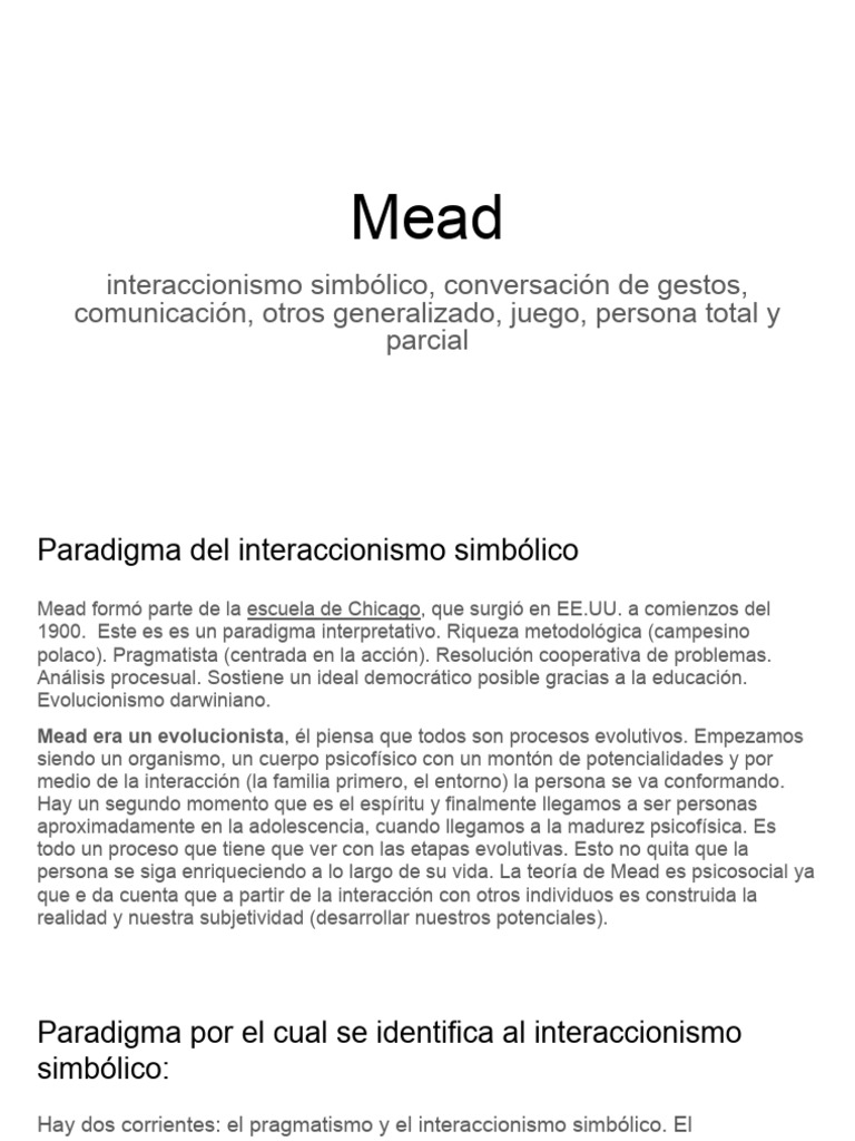 Mead | PDF | Experiencia | Comportamiento