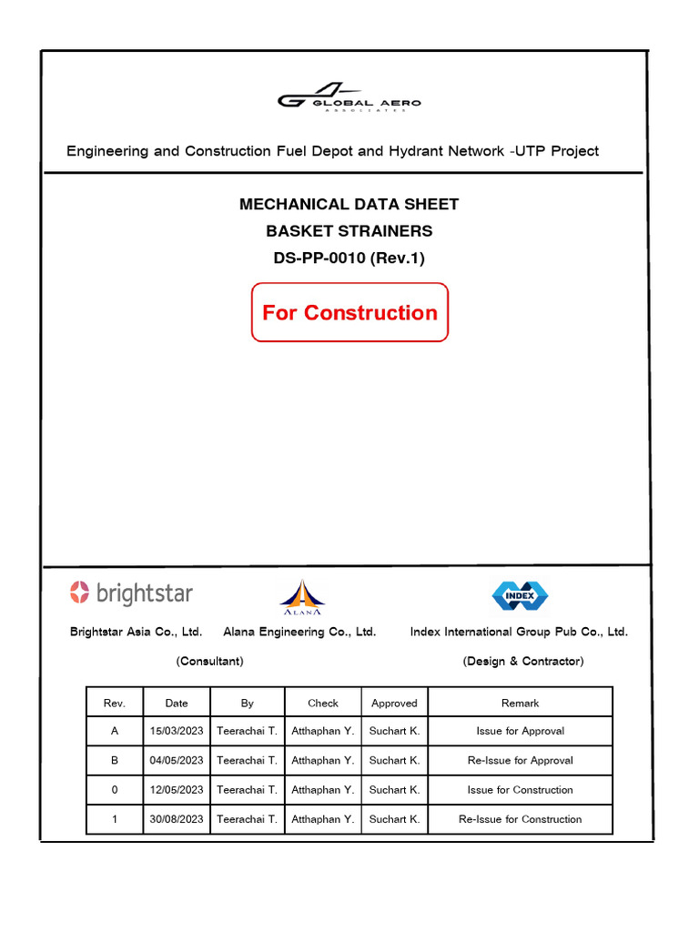 Ds-pp-0010 - Mechanical Data Sheet Basket Strainers (Rev. 1) | Download ...