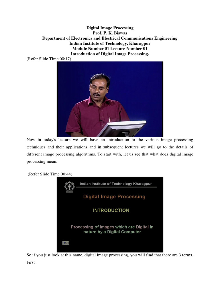 Indian Institute Of Technology Ece 571 Lectures In Digital Image Processing Pdf Sampling