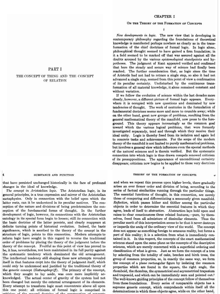 Cassirer - Substance and Function 1 Chapter1 | PDF