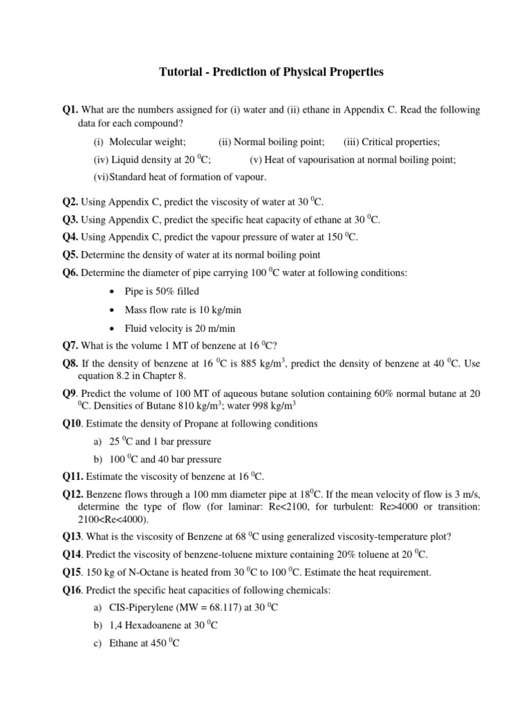 Toluene Physical Properties Tutorial | PDF | Fluid Dynamics | Density