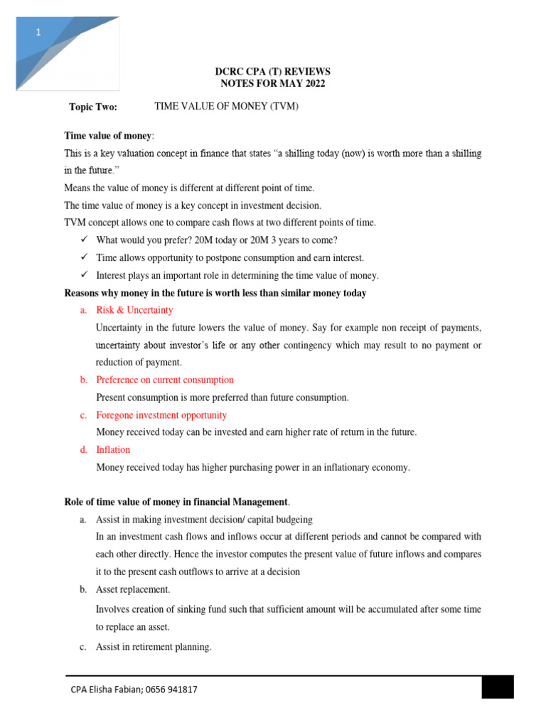Time Value of Money Explained | PDF | Present Value | Time Value Of Money