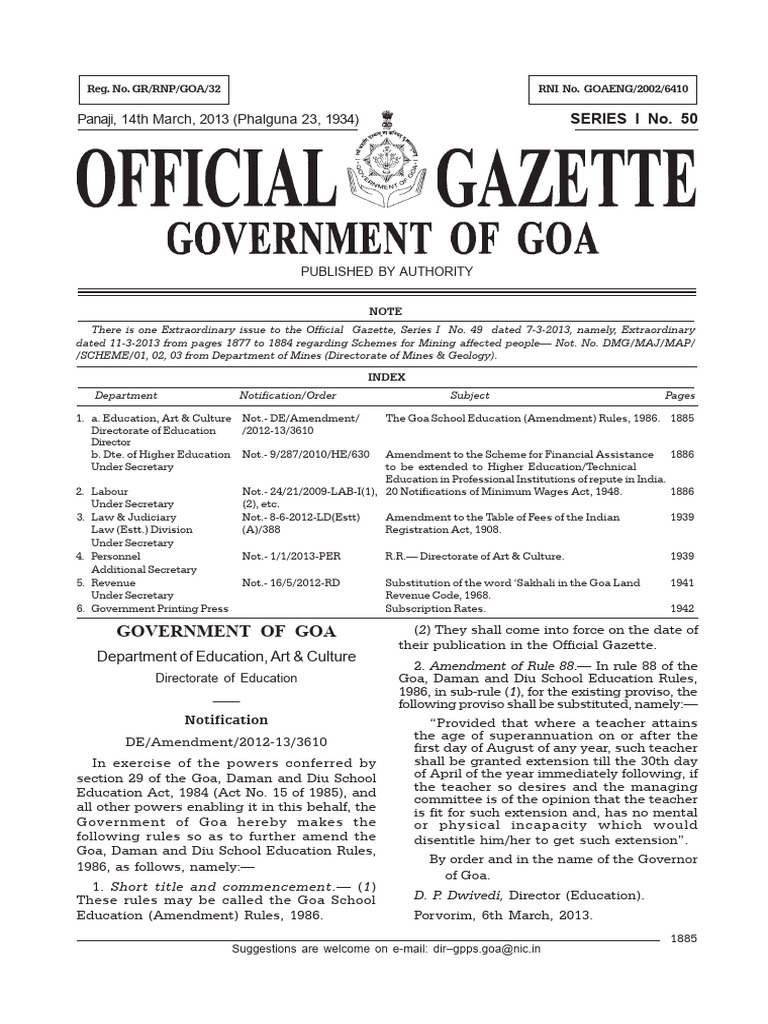 Goa Minimum Wages Effective 14.03.13 | PDF | Employment | Piece Work