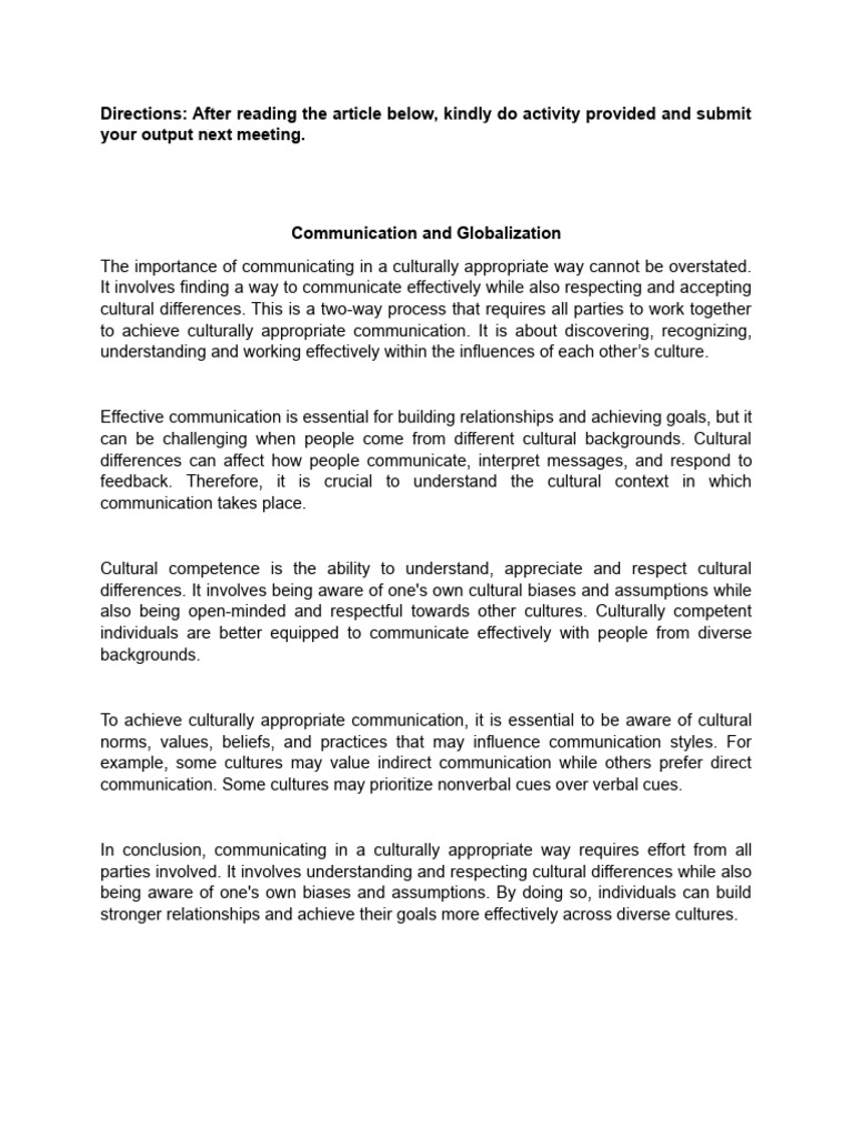 Asyncronous Activity Monday and Tuesday Classes | PDF | Communication ...