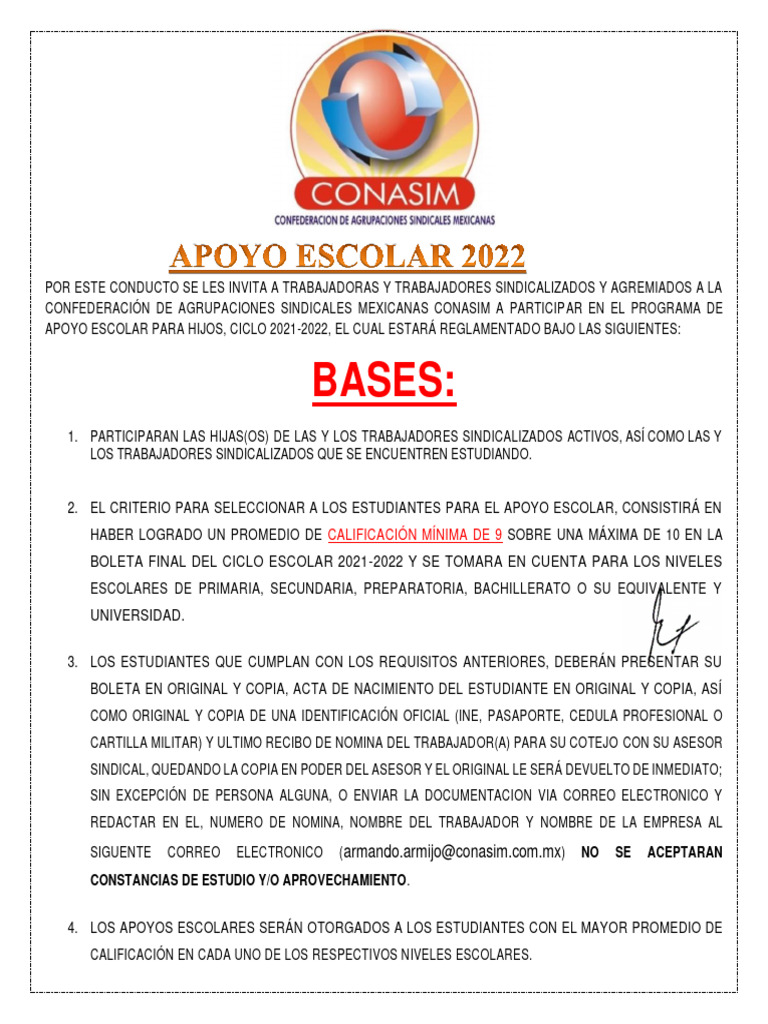 Convocatoria Becas 2022 Armijo | PDF