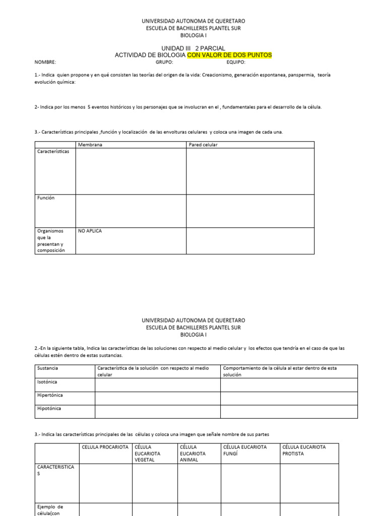 BIO ACT CELULA | PDF | Biología Celular) | Biología