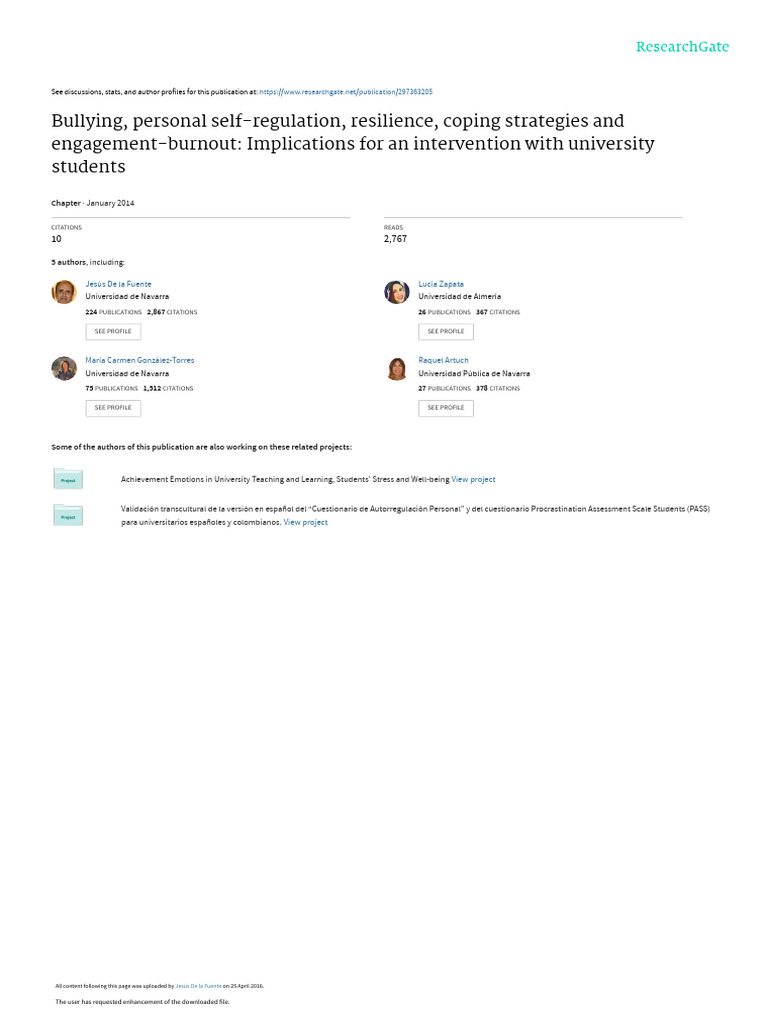 2014 Bullyingcoping | PDF | Bullying | Psychological Resilience