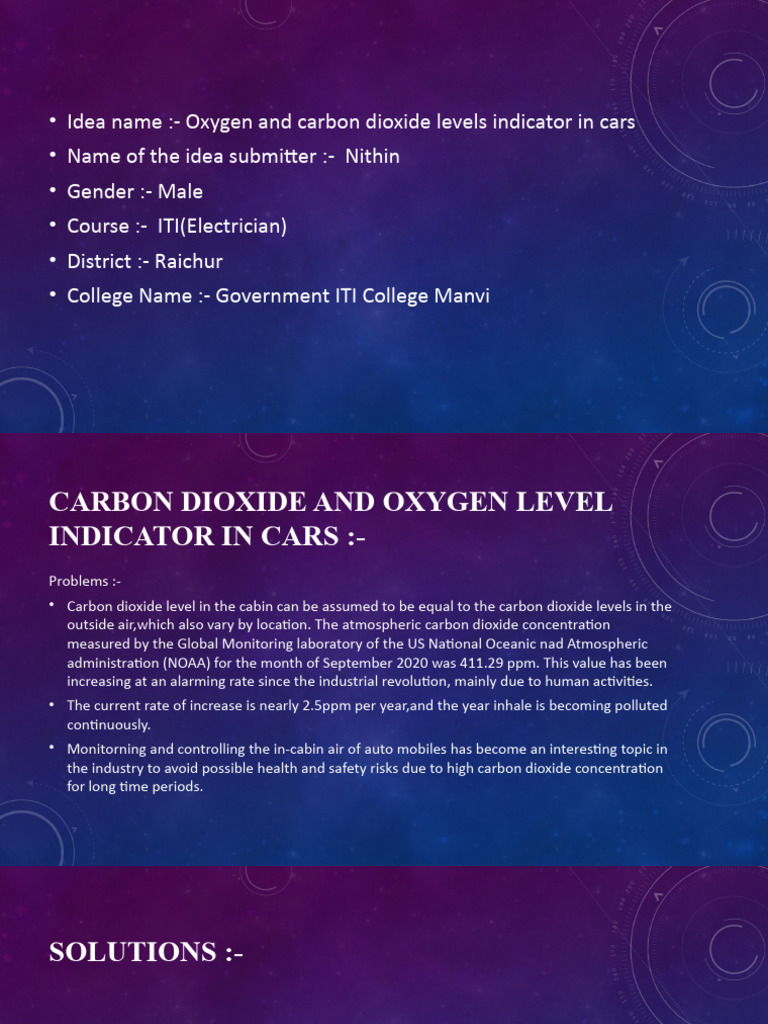 Nithin - Oxygen and Carbondioxide Level Indicator in Car | PDF