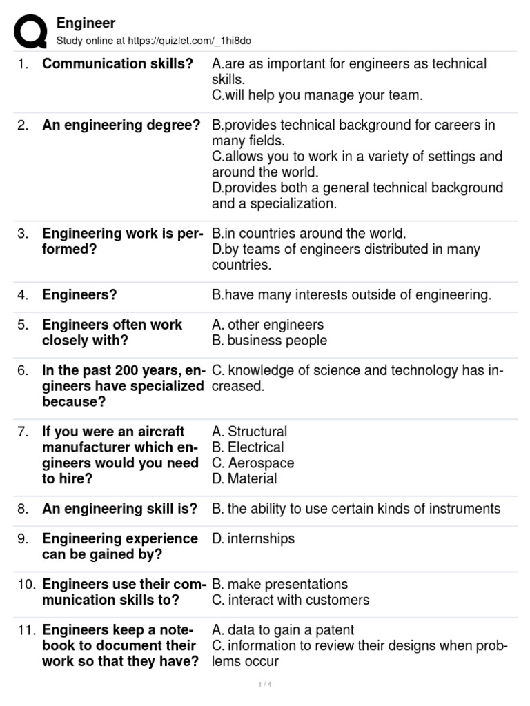 Engineering Module 2 Quiz. | Download Free PDF | Engineering | Engineer
