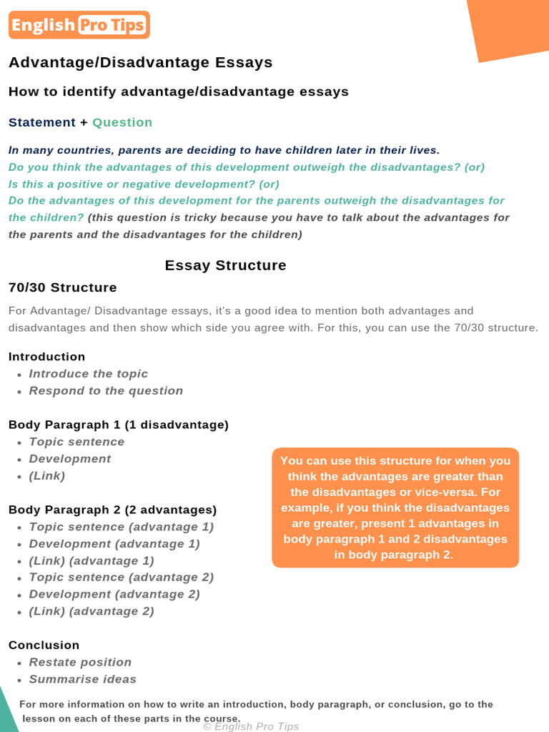 How To Write Advantage - Disadvantage Essays | PDF | Psychology | Social Psychology