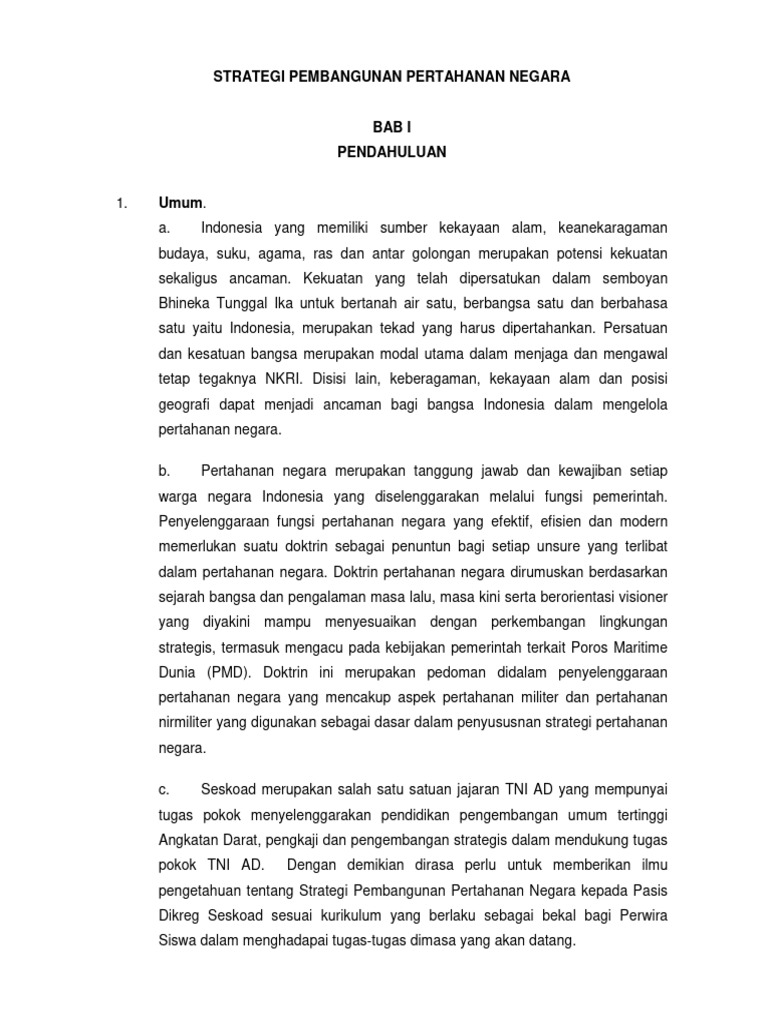 Strategi Pertahanan Negara Indonesia | PDF | Politik