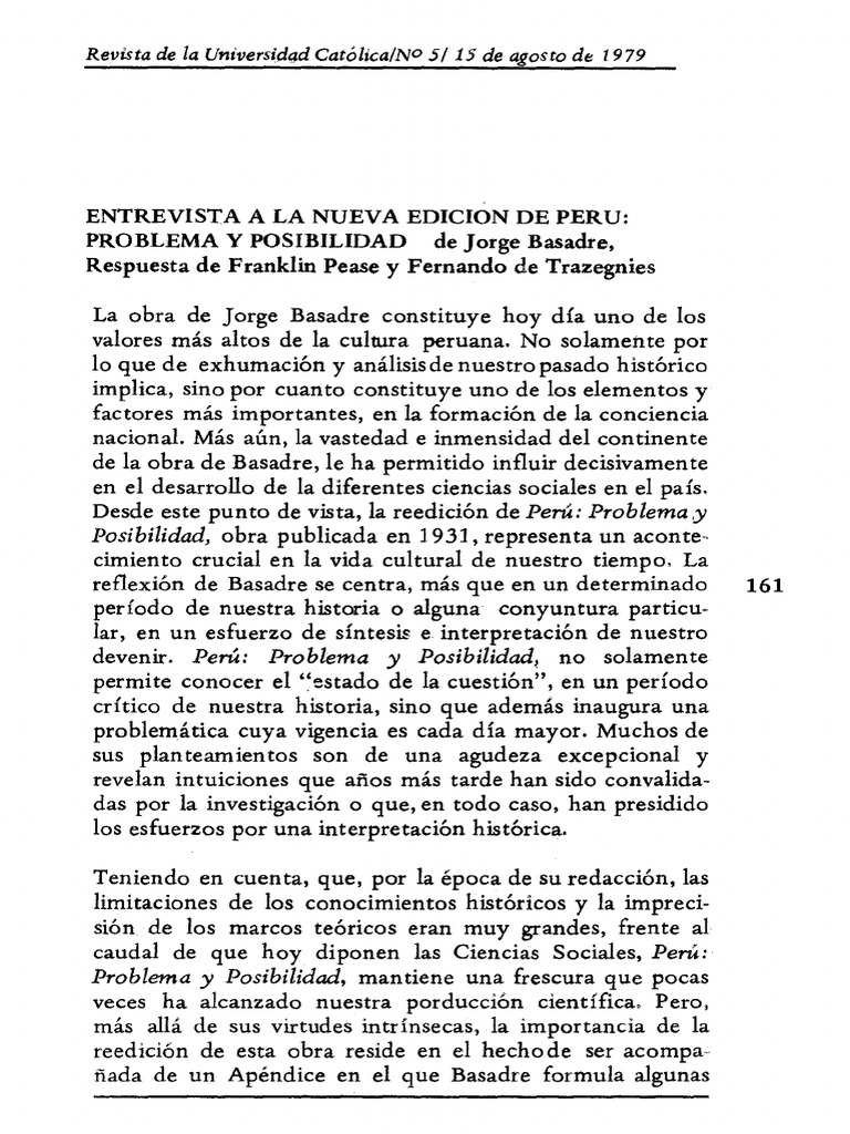 Entrevista Nueva Edicion Jorge Basadre | PDF