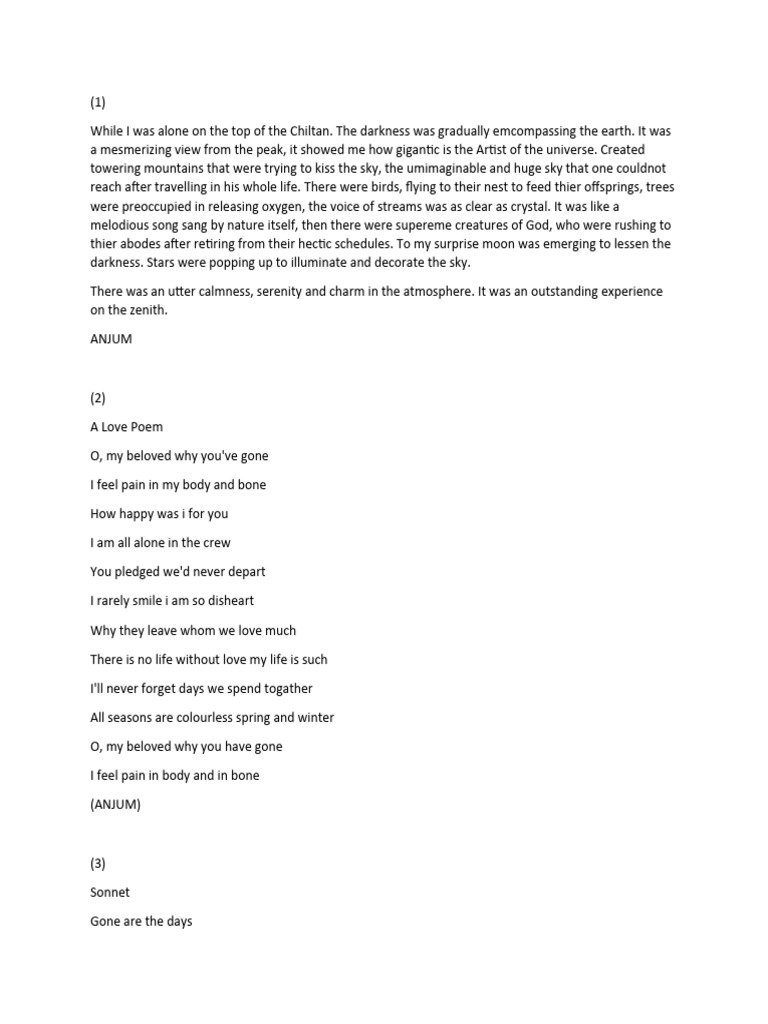 My Write Ups | PDF | Art | Poetry