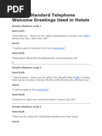 Hotel Role Play Scripts | PDF