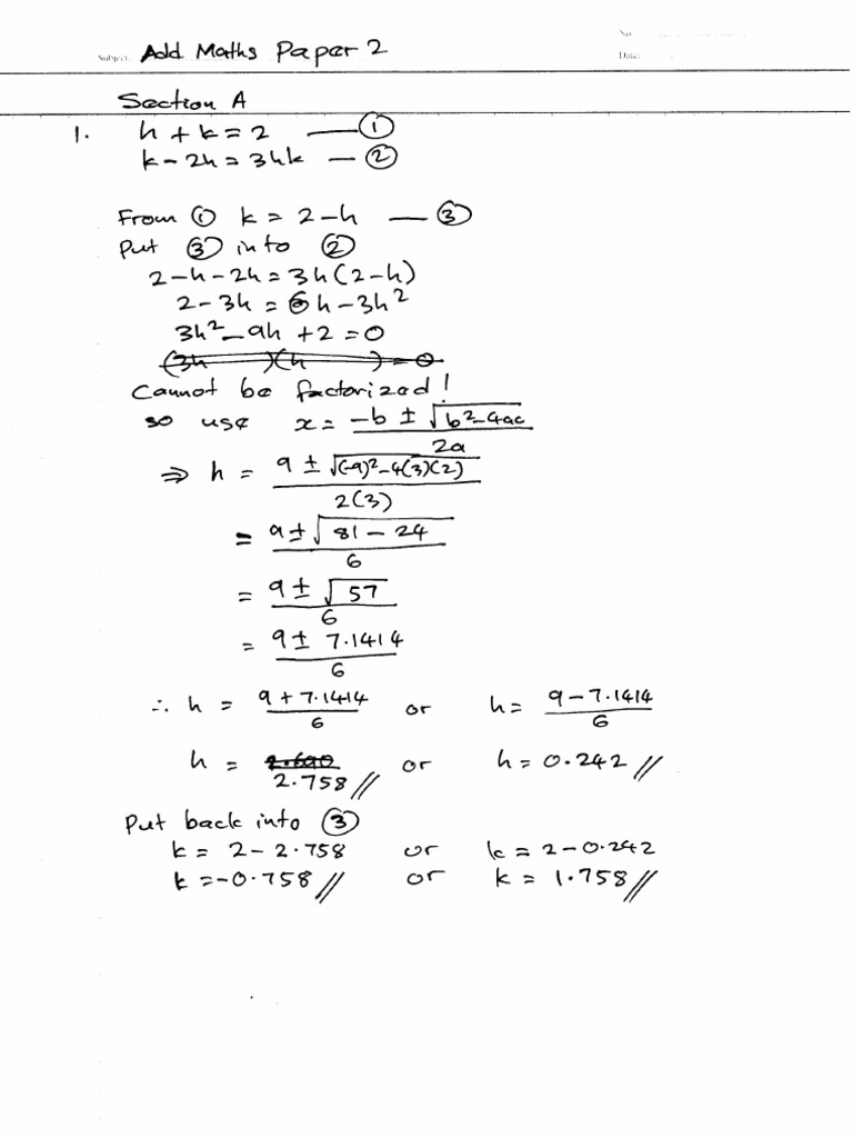 Answer For Add Maths Paper 2 Penang Malaysia SPM 2011 Trial Paper | PDF