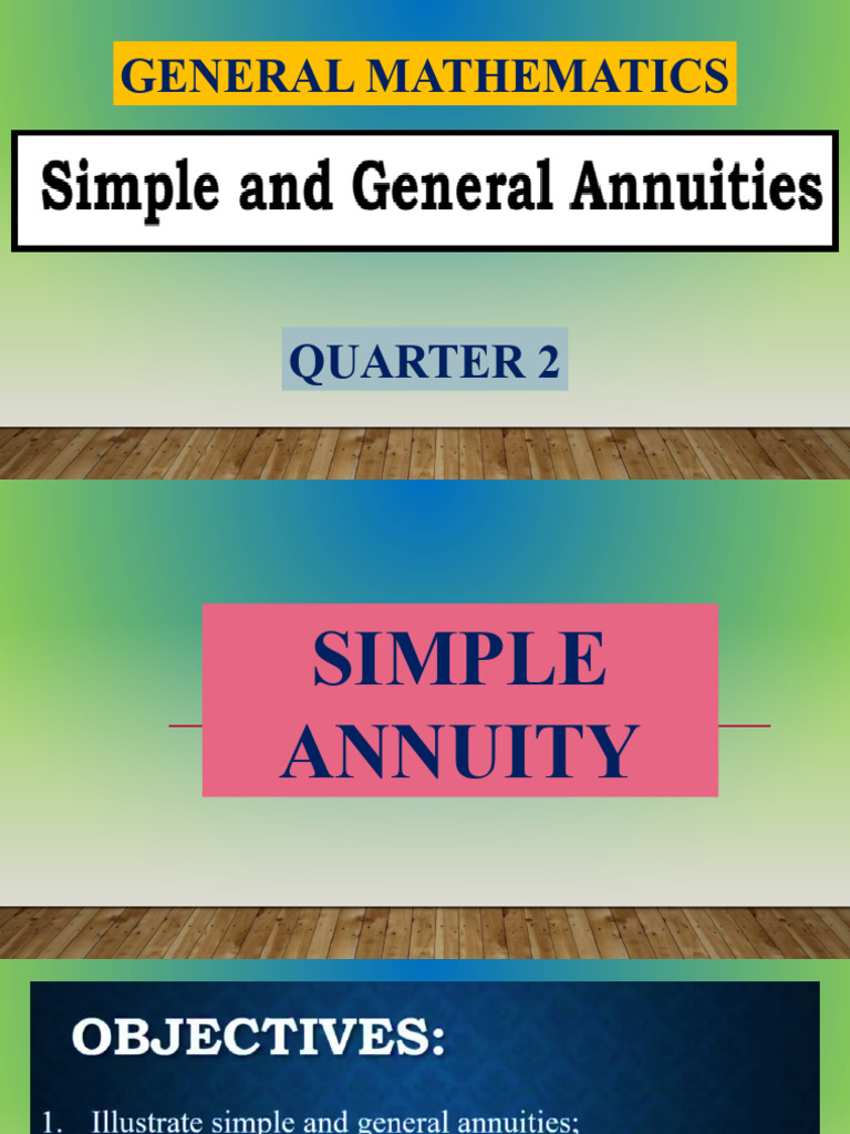Simple and General Annuities | PDF | Present Value | Interest
