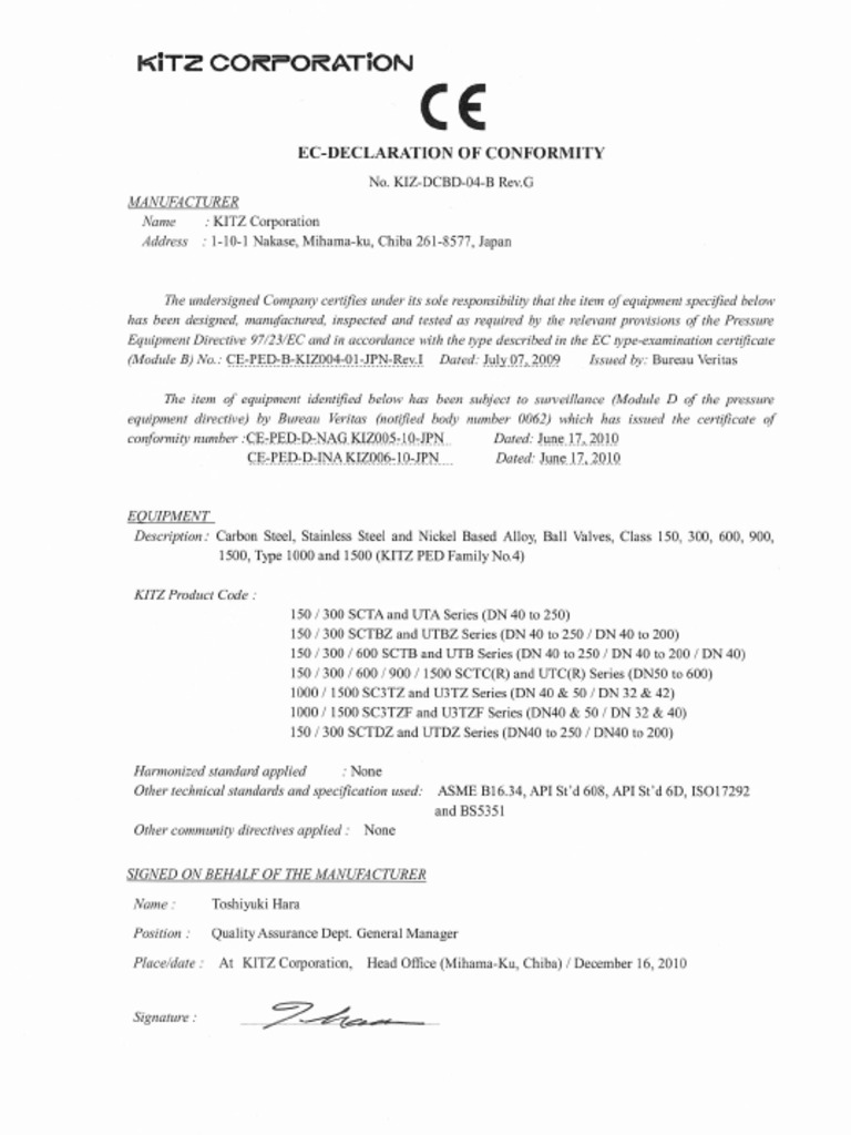 Kitz C.E. Cert Ball Valves | PDF