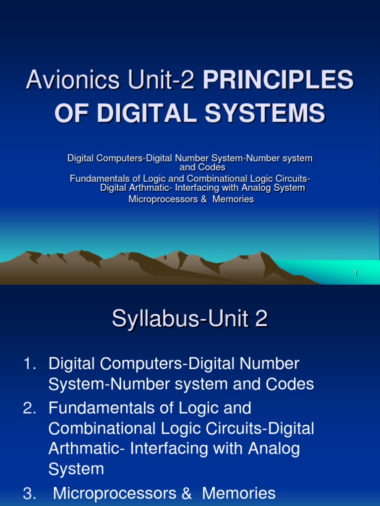 Avionics Unit-2 PRINCIPLES: of Digital Systems | Download Free PDF ...