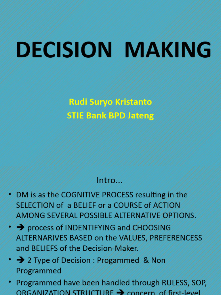 Decision Making | PDF | Decision Making | Psychological Concepts