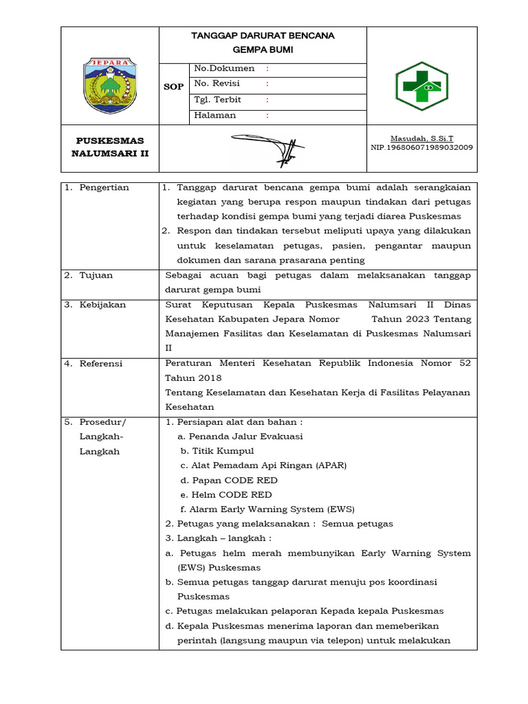 Sop Tanggap Darurat Bencana Banjir | PDF