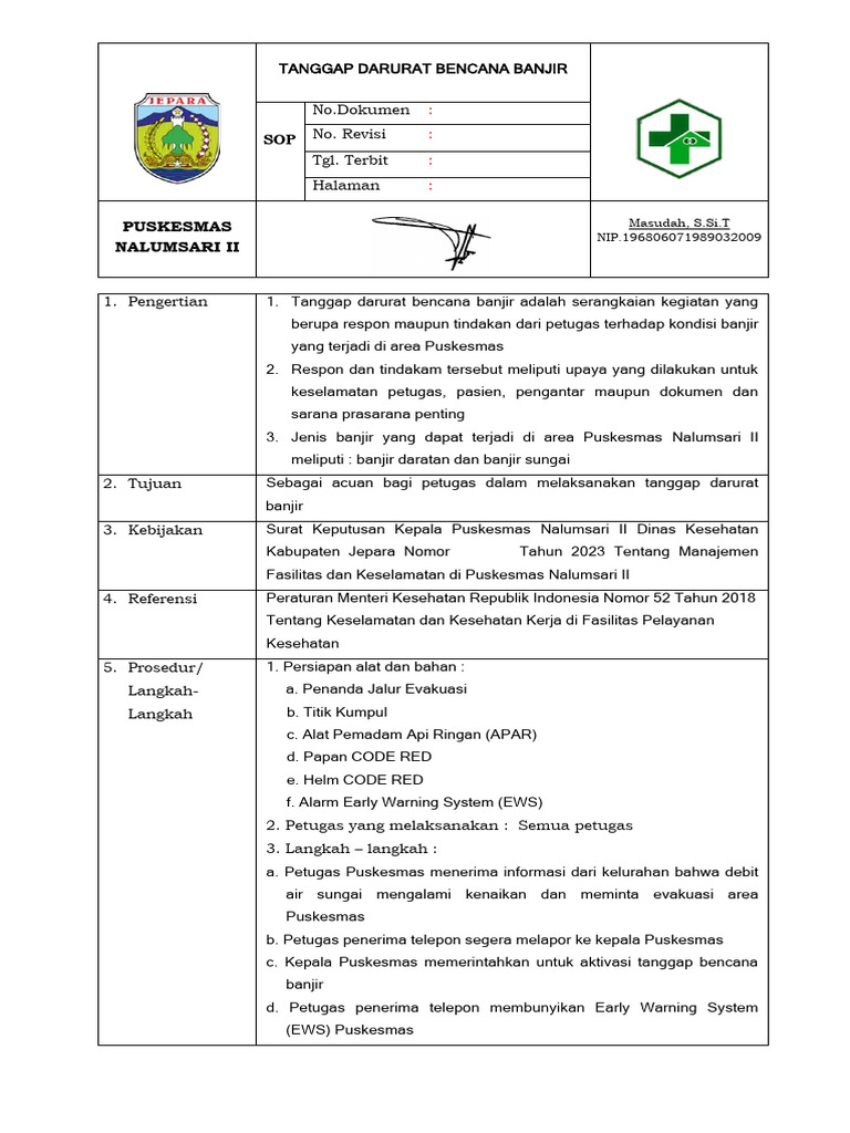 Sop Penerapan Code Red | PDF