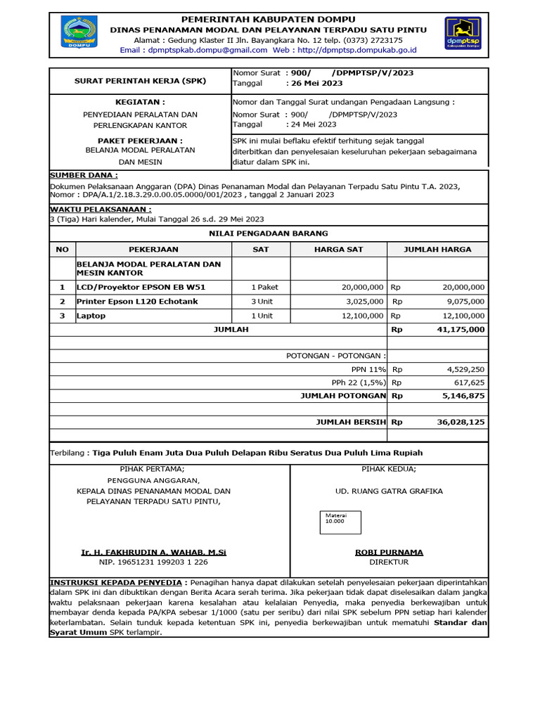 SPK Belanja Modal 2023 | PDF