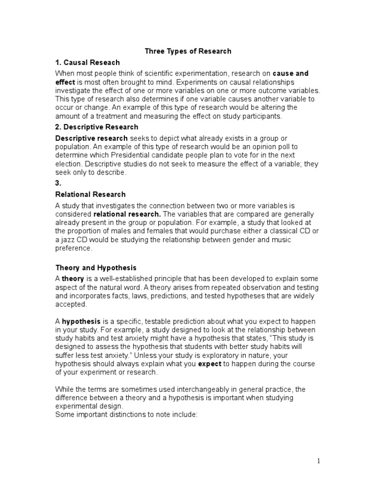 Three Types of Research | PDF | Experiment | Statistics