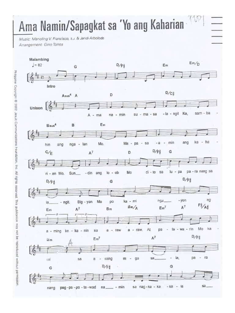 AMA NAMIN - Manoling V. Francisco, SJ, Jandi Arboleda | PDF