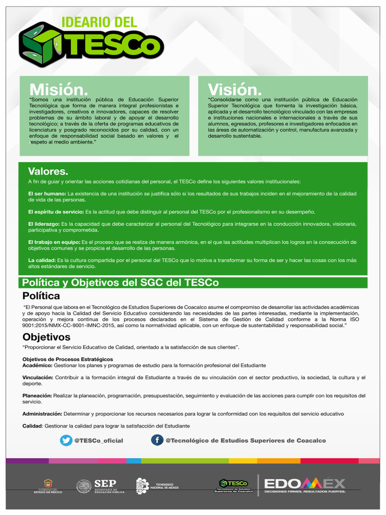 Misión Visión y Valores Tesco | PDF